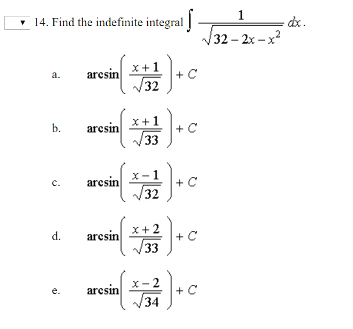 Solved Find the indefinite integral integral 1/Squareroot 32 | Chegg.com