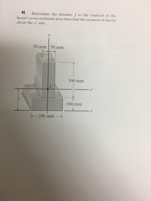 Solved Determine the distance y to the centroid of the | Chegg.com