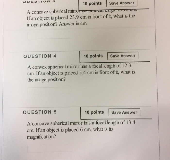 Solved A concave spherical If an object is placed 23.9 cm | Chegg.com