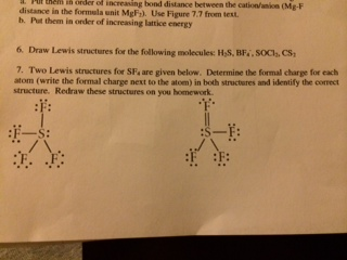 Solved Two Lewis structures for SF4 are given | Chegg.com