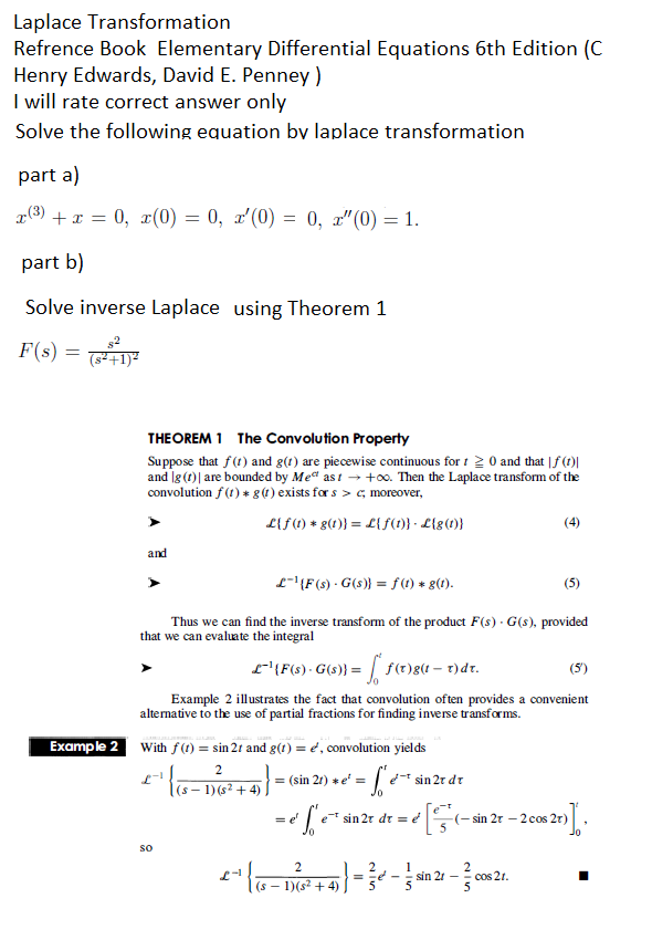 Solved Laplace Transformation Refrence Book Elementary | Chegg.com