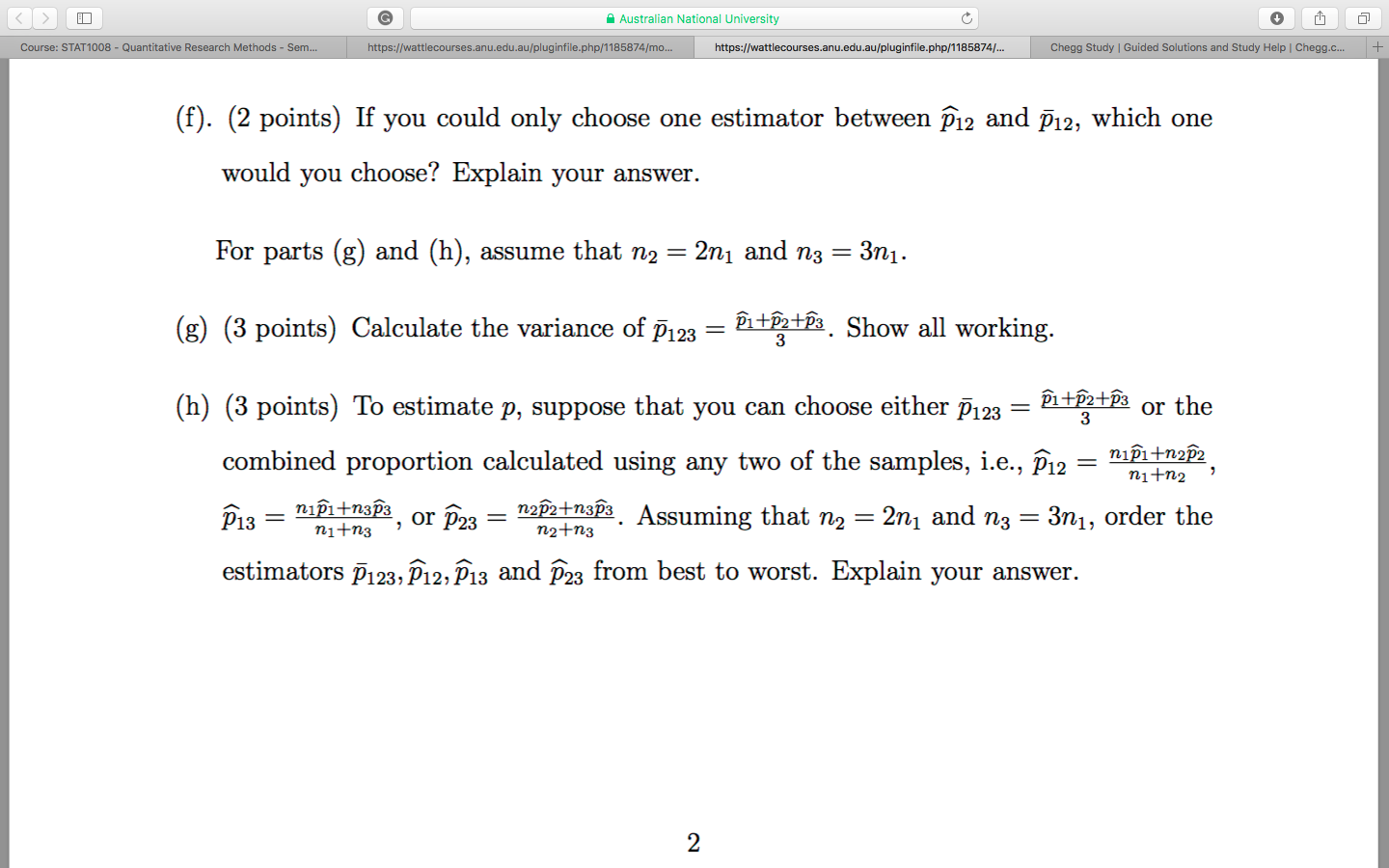 Solved Suppose we are interested in estimating p, the | Chegg.com