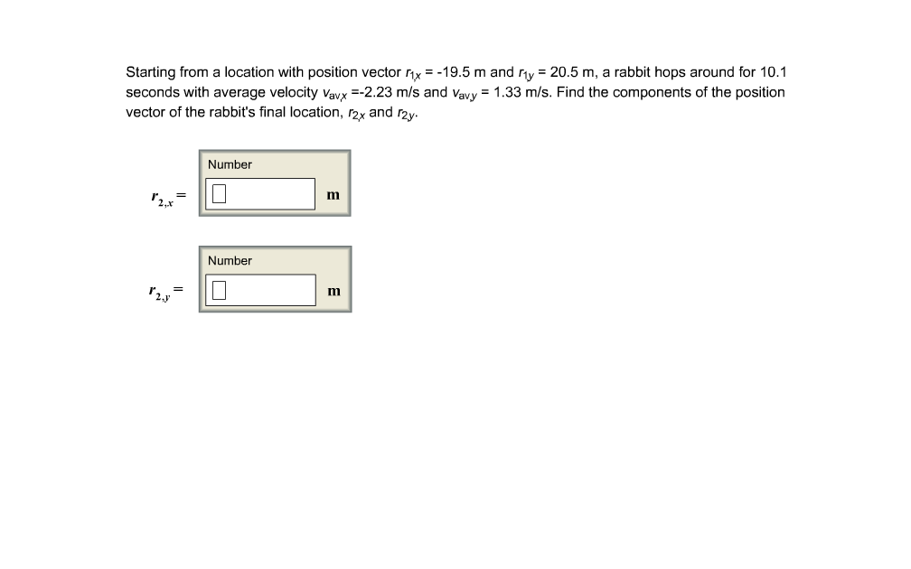 Solved Starting from a location with position vector r1,x = | Chegg.com