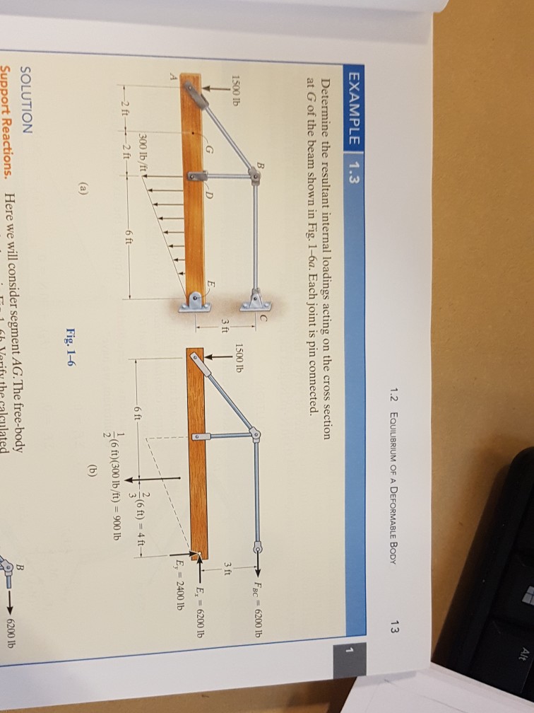 Solved 1.2 EQUILIBRIUM OF A DEFORMABLE BODY 1 3 EXAMPLE 1.3 | Chegg.com