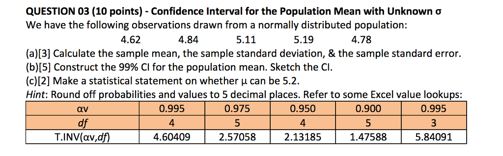 We have the following observations drawn from a | Chegg.com