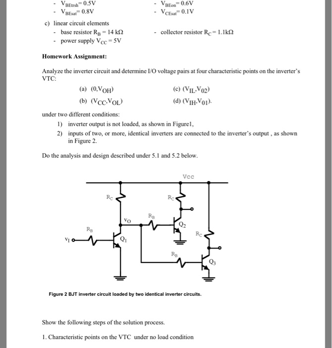 Electrical model of a bipolar transistor inverter | Chegg.com