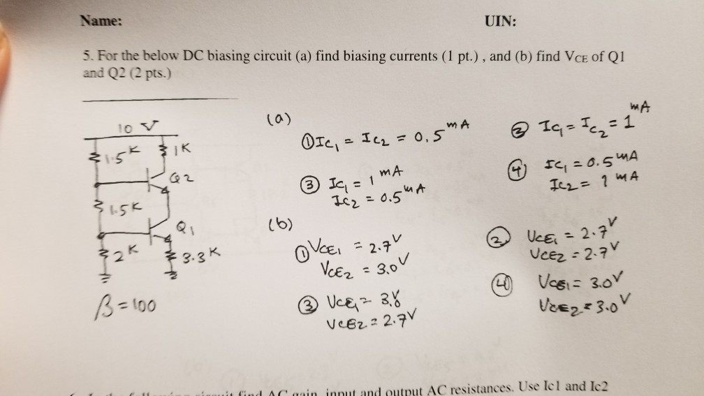 Solved 6. In the following circuit find AC gain, input and | Chegg.com
