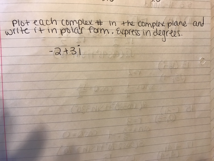 Solved Plot each complex # in the complex plane and write it | Chegg.com