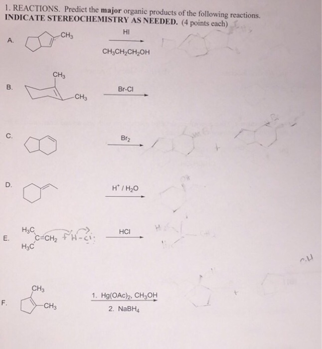 Solved Predict the major organic products of the following | Chegg.com
