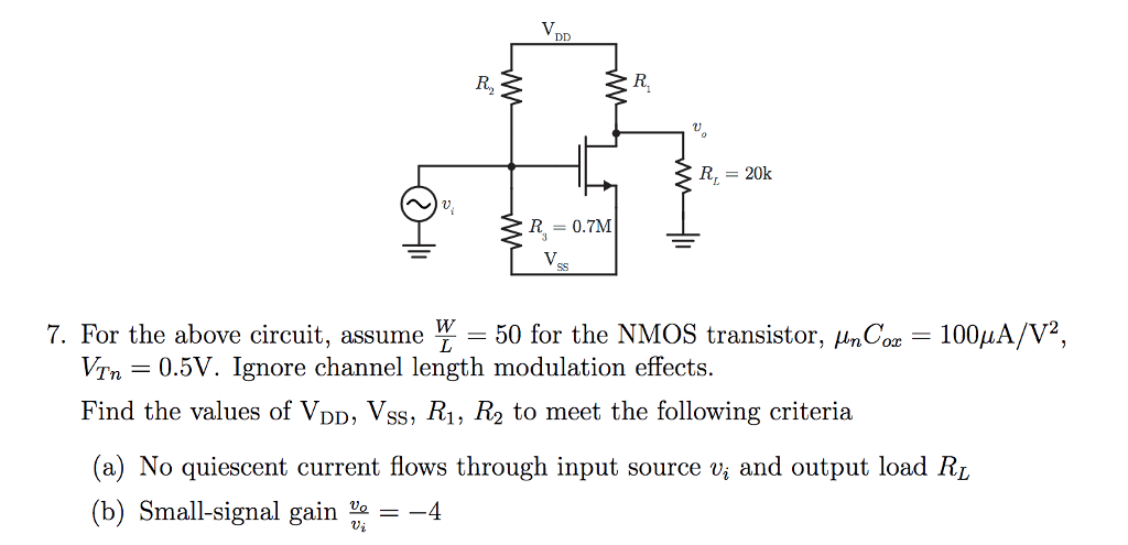 Solved R2 R 20k R = 0.7M 7. For the above circuit, assume 50 | Chegg.com
