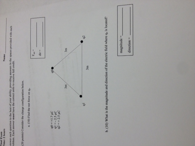 Solved Consider the charge configuration below. a) Find the | Chegg.com