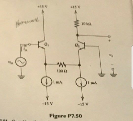 Solved 7.50. Find the small-signal voltage gain and input | Chegg.com
