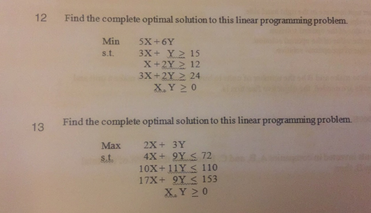 Solved 12 Find the complete optimal solution to this linear | Chegg.com