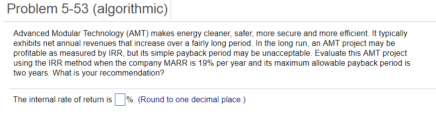 Solved Problem 5-53 (algorithmic) Advanced Modular | Chegg.com