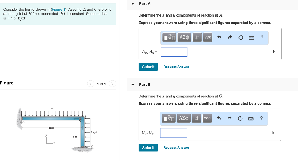 Solved Part A Consider the frame shown in (Figure 1). Assume | Chegg.com