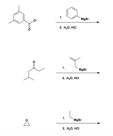 Solved 1. MgBr CI 2. H20, HCI 1. MgBr 2. H20, HCI 1. MgBr 2. | Chegg.com