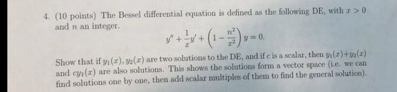 Solved The Bessel differential equation is defined as the | Chegg.com