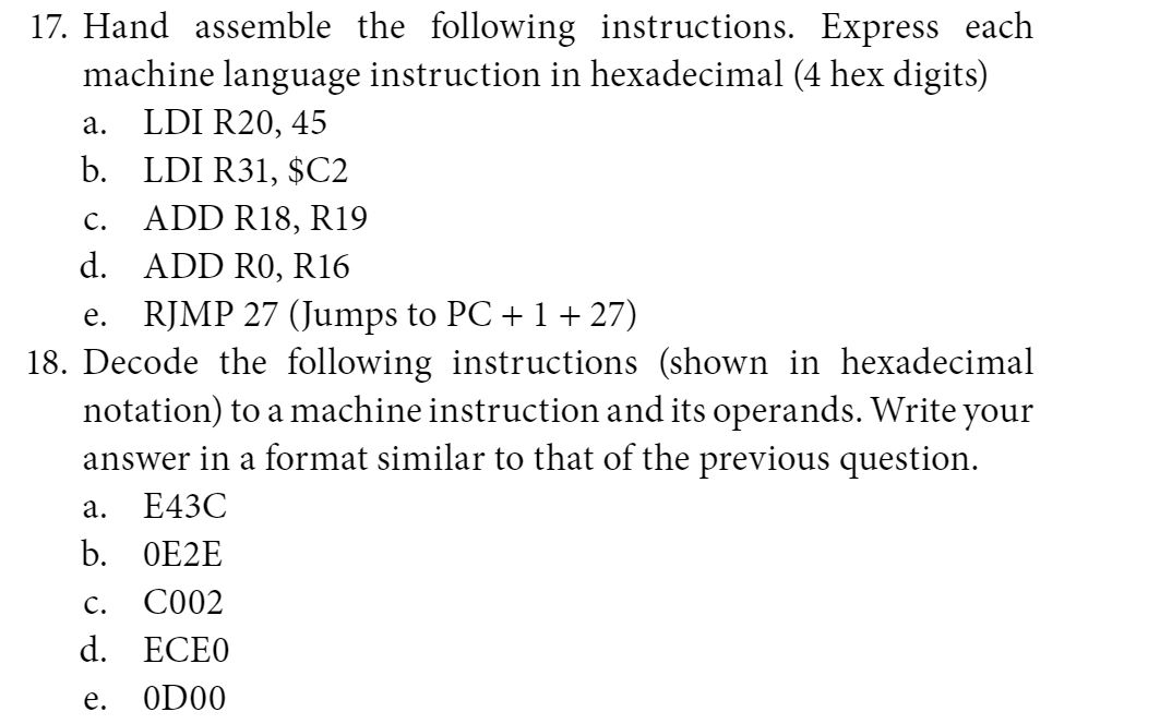 Solved Hand assemble the following instructions. Express | Chegg.com