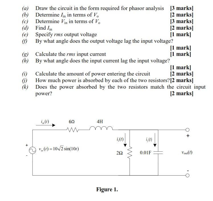 Solved Draw the circuit in the form required for phasor | Chegg.com