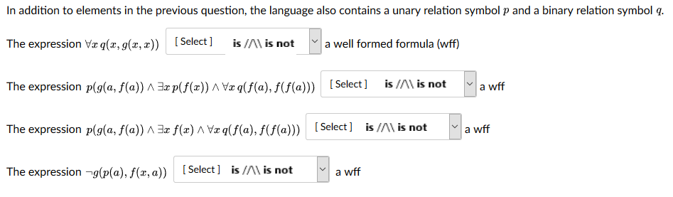 Solved A certain language of predicate logic contains one | Chegg.com