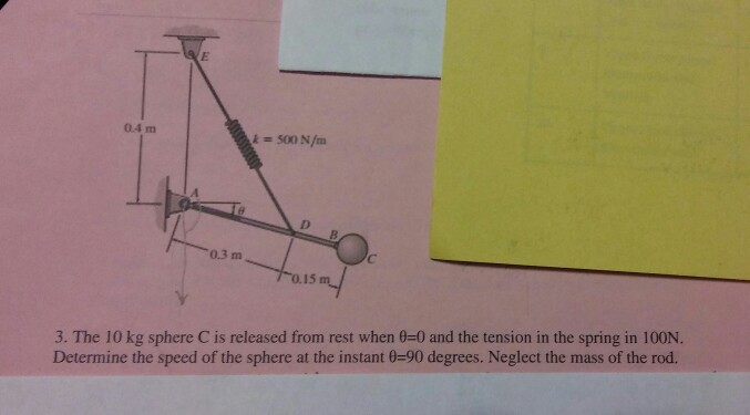 Solved 0.4 m 500 N/m 0.3 m 15 m 3. The 10 kg sphere C is | Chegg.com