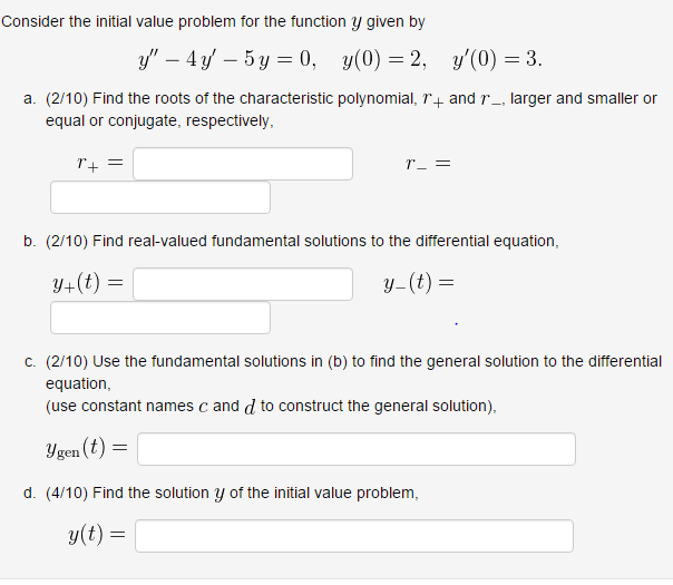 Solved Consider the initial value problem for the function y | Chegg.com