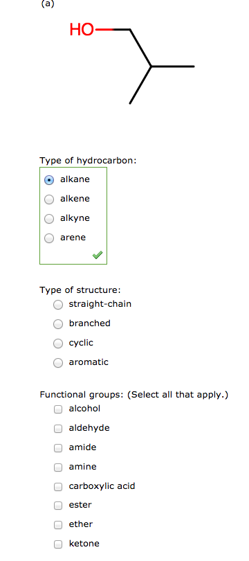 Solved For each of the following organic compounds identify | Chegg.com