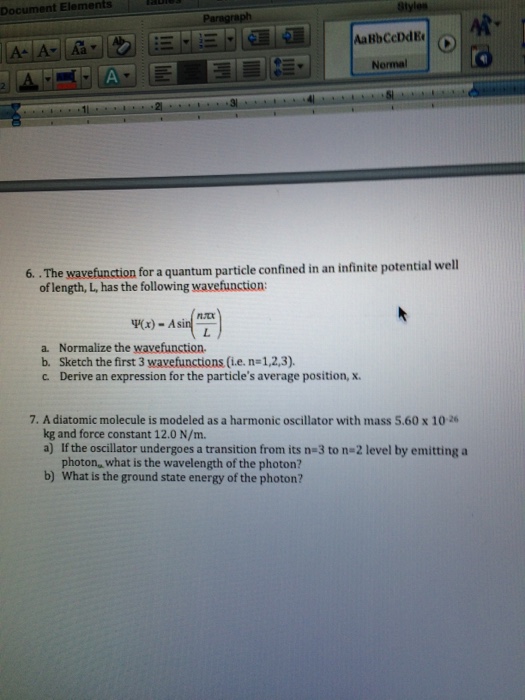Solved The Wavefunction For A Quantum Particle Confined In