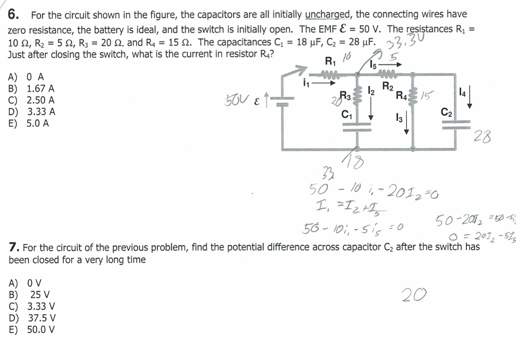 Solved For the circuit shown in the figure, the capacitors | Chegg.com