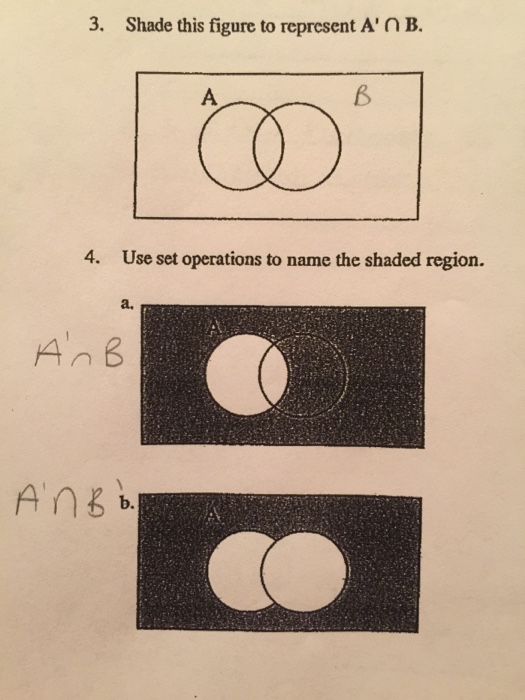 Solved Shade this figure to represent A intersection B. Use | Chegg.com