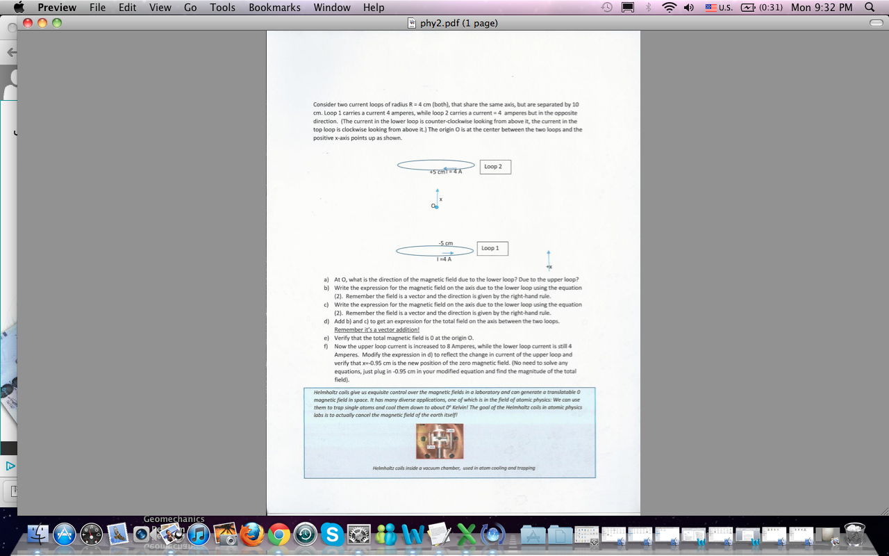 Consider two current loops of radius R = 4 cm (both), | Chegg.com