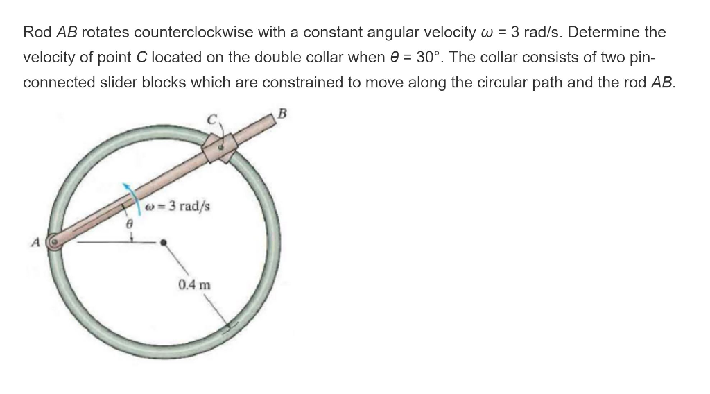 Solved Rod AB rotates counterclockwise with a constant | Chegg.com