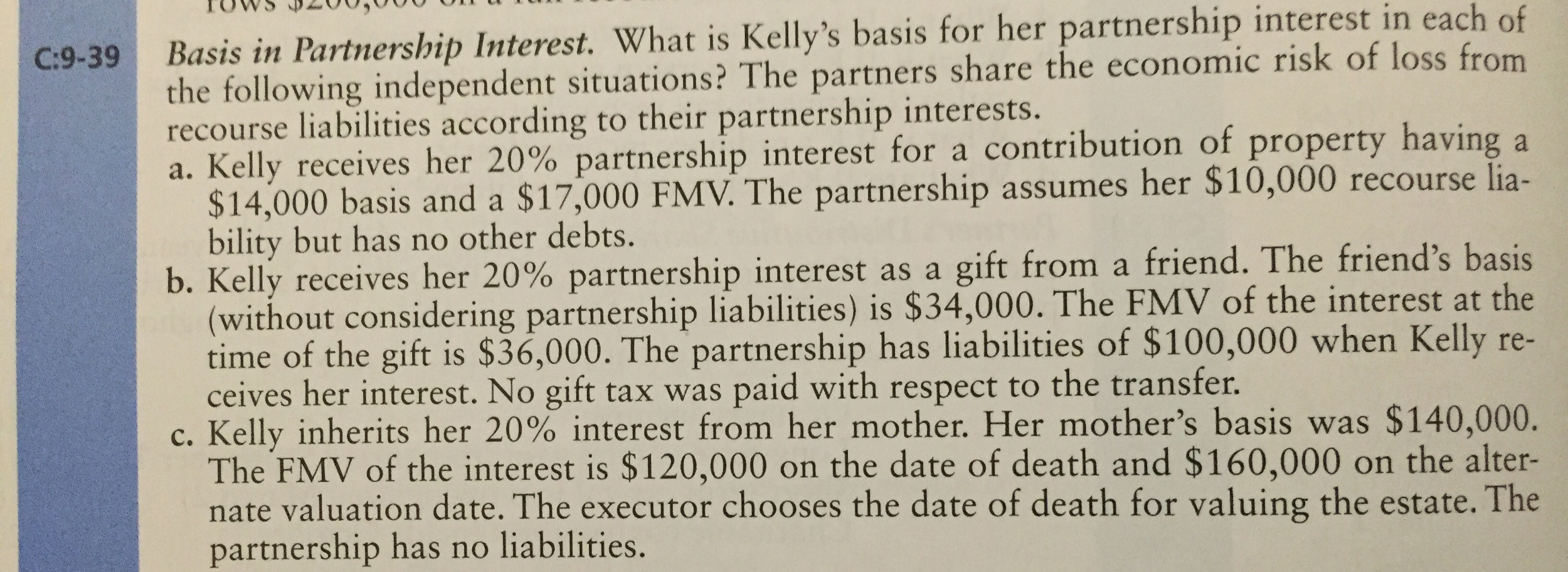 Solved What is Kelly's basis for her partnership interest in | Chegg.com