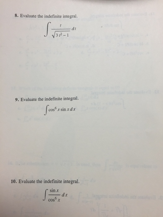 Solved Evaluate the indefinite integral. Integrate 1/ | Chegg.com