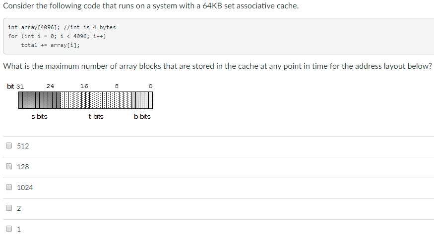 Solved Consider the following code that runs on a system | Chegg.com