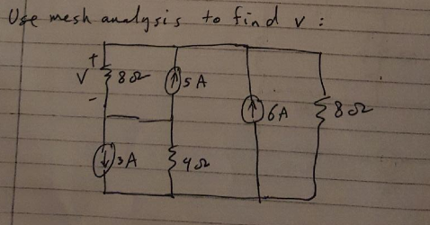 Solved Use mesh analysis to find the voltage across the | Chegg.com