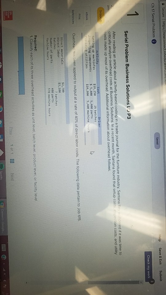 Solved https/ Ch 17 Serial Problem Save & Exit Submit Check | Chegg.com
