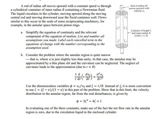 Solved A rod of radius kR moves upward with a constant speed | Chegg.com