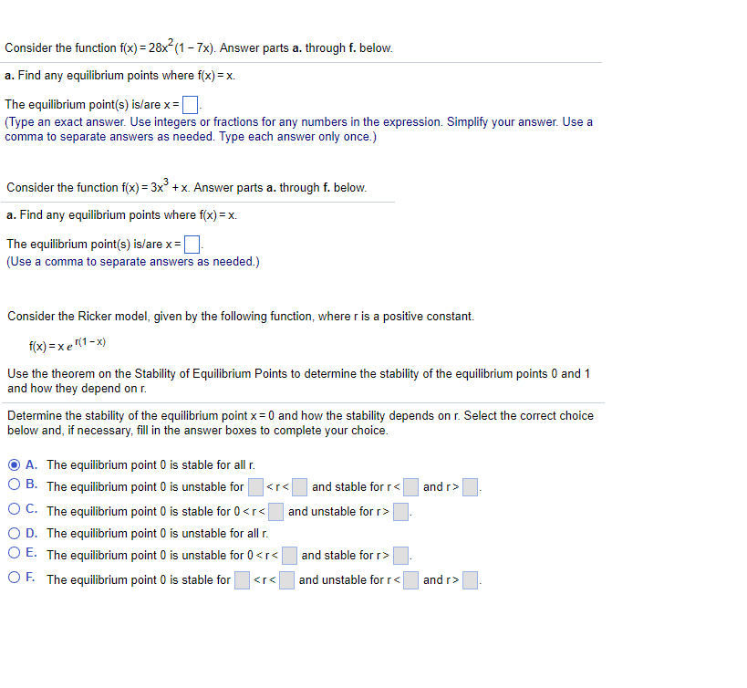 Solved Consider The Function Fx 28x 1 7x Answer Parts A