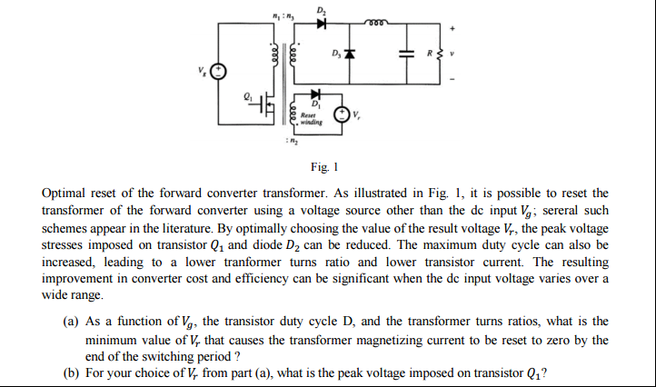 Optimal reset of the forward converter transformer. | Chegg.com