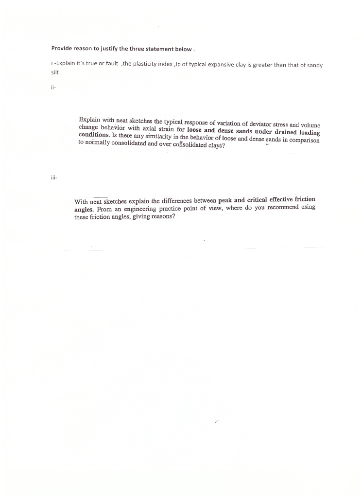 Solved Provide reason to justify the three statement below. | Chegg.com