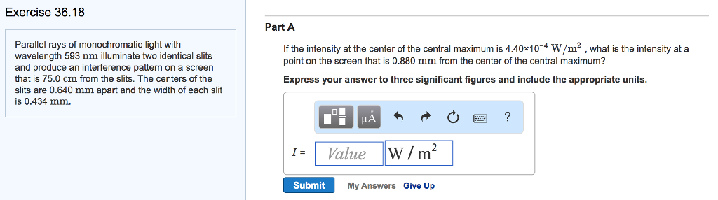 Solved Exercise 36.18 Part A Parallel rays of monochromatic | Chegg.com