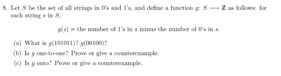 Solved Let S be the set of all strings in 0's and 1's, and | Chegg.com