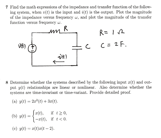 Solved Find the math expressions of the impedance and | Chegg.com