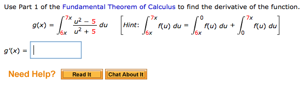 Solved Use Part 1 of the Fundamental Theorem of Calculus to | Chegg.com