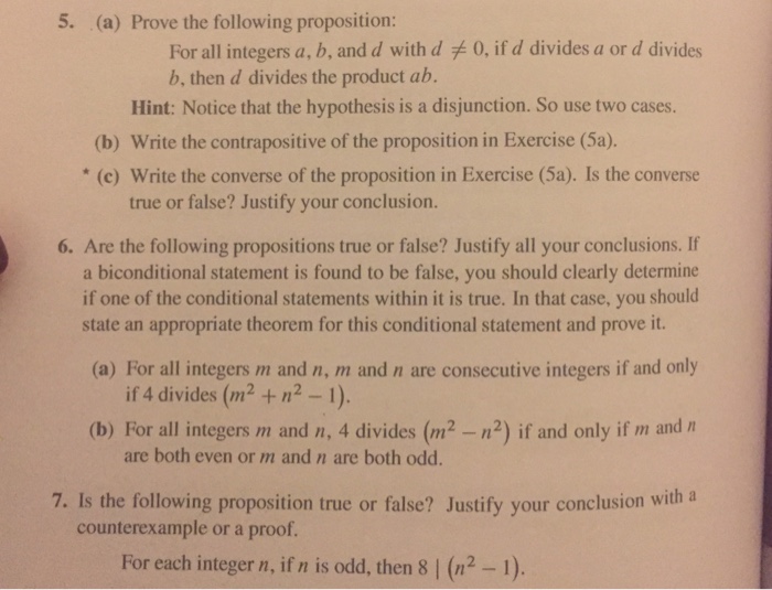 Solved Prove the following proposition: For all integers a, | Chegg.com