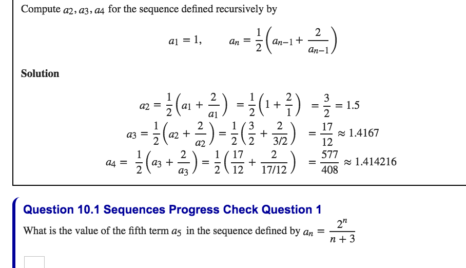 Solved Compute a_2, a_3, a_4 for the sequence defined | Chegg.com