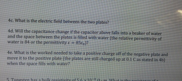 Solved 4a. What is the charge per unit area (a) on 1m2 if it | Chegg.com