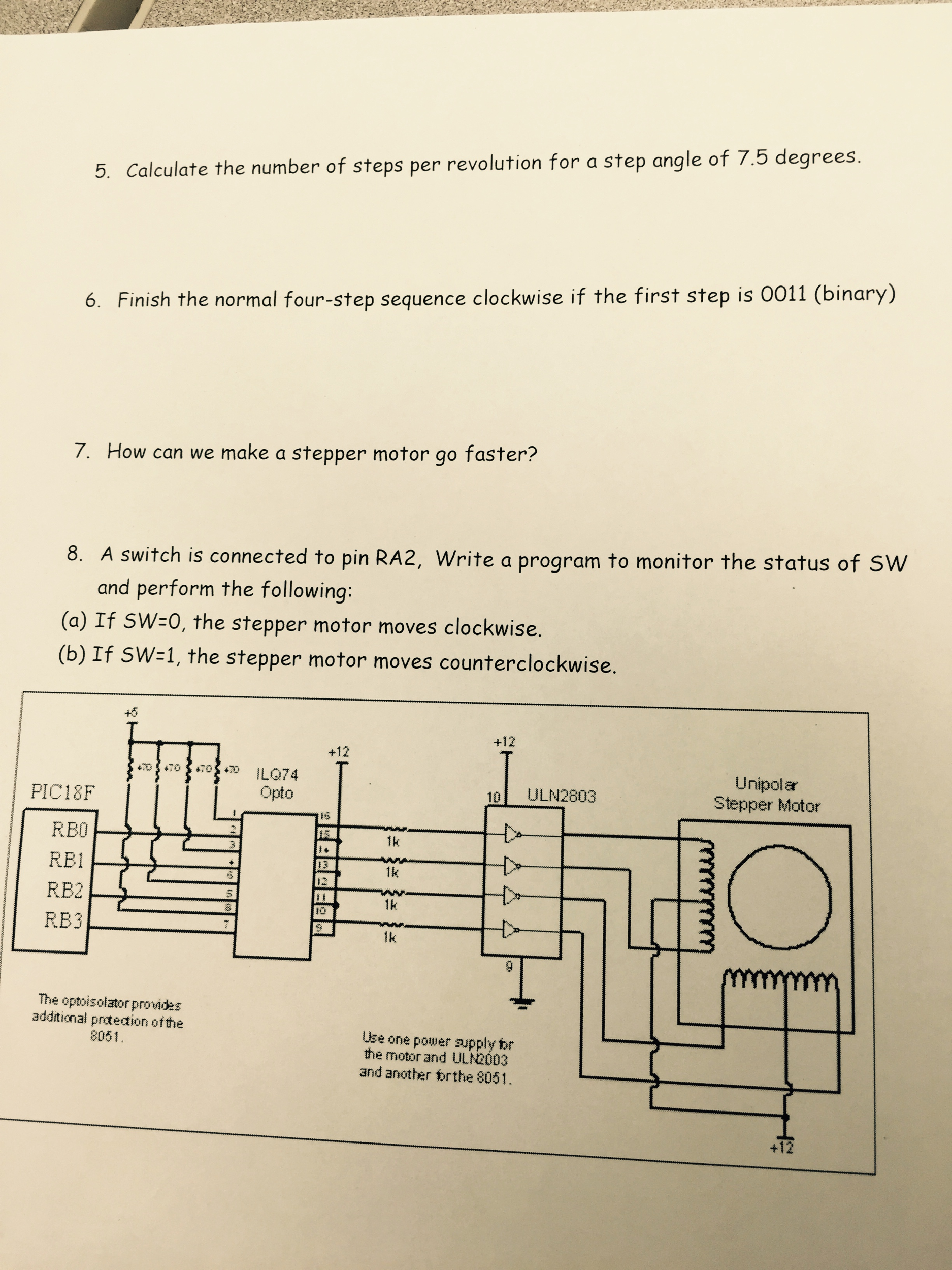 Solved 5. Calculate the number of steps per revolution for a | Chegg.com