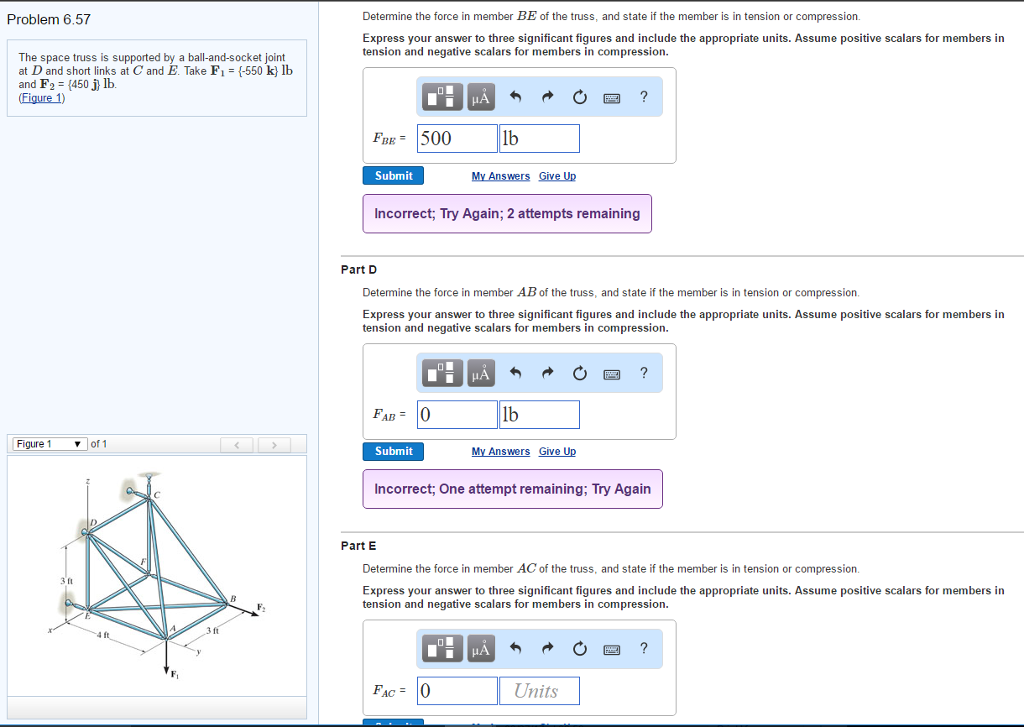 Solved The space truss is supported by a ball-and-socket | Chegg.com